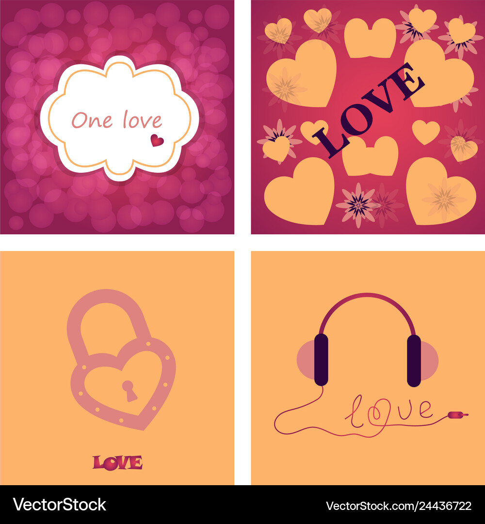 Greeting card of hearts Royalty Free Vector Image