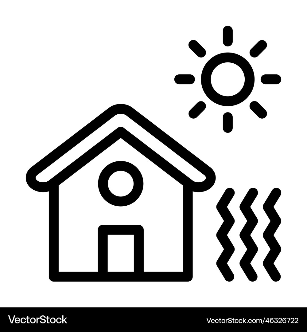 Heat wave thick line icon for personal Royalty Free Vector