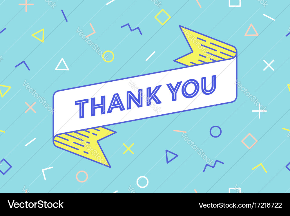 Ribbon with text thank you Royalty Free Vector Image