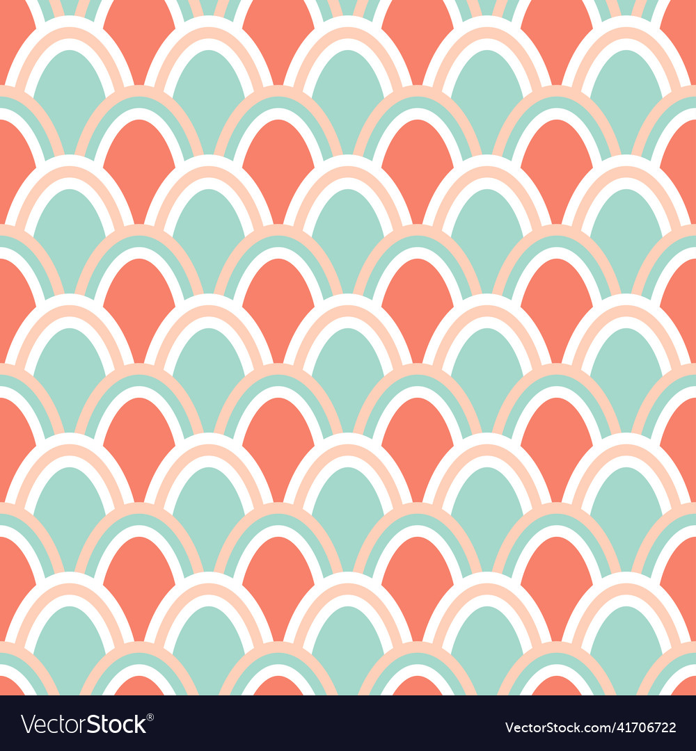 Scales wavy seamless pattern handmade textured Vector Image