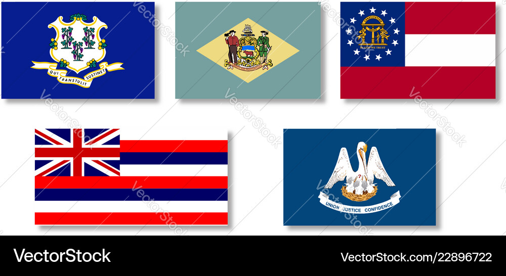 United states state flag collection Royalty Free Vector
