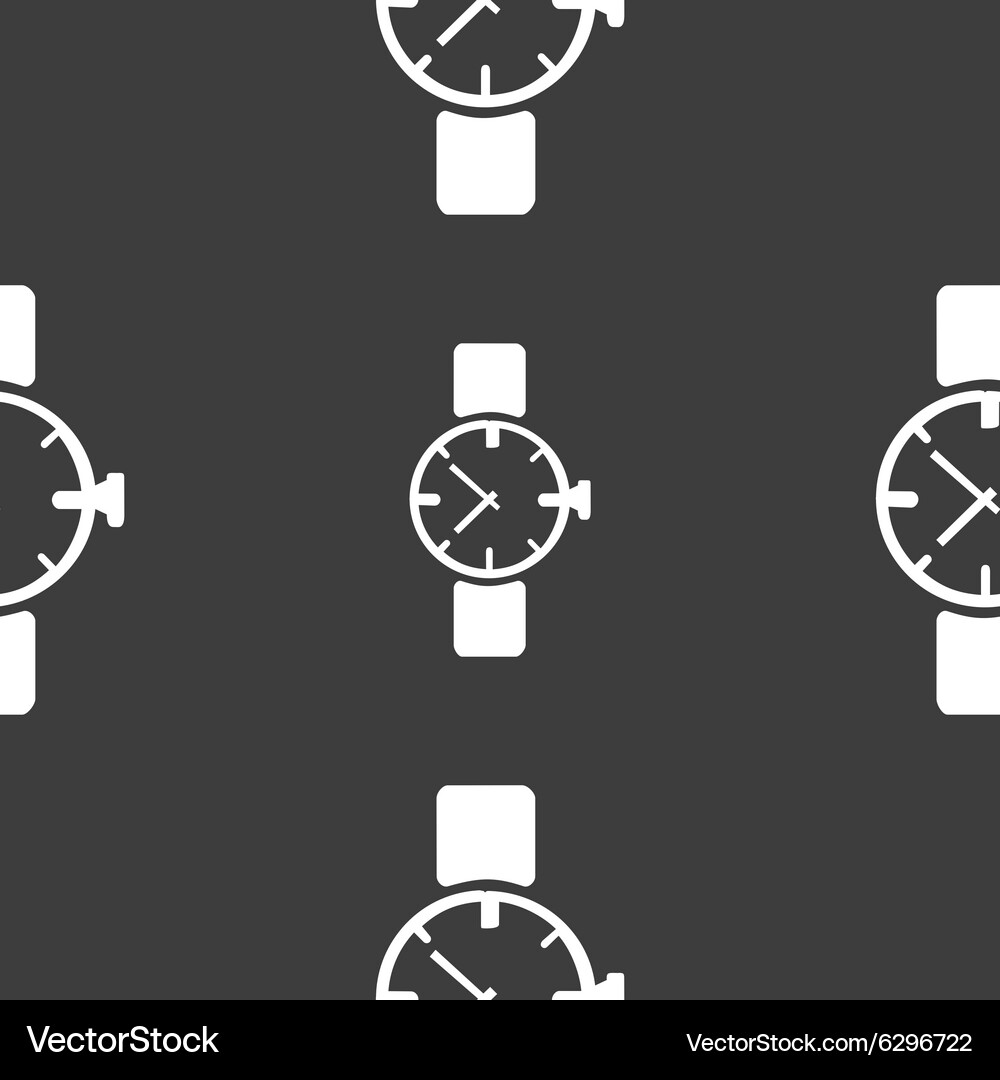 Watches icon symbol seamless pattern on a gray Vector Image