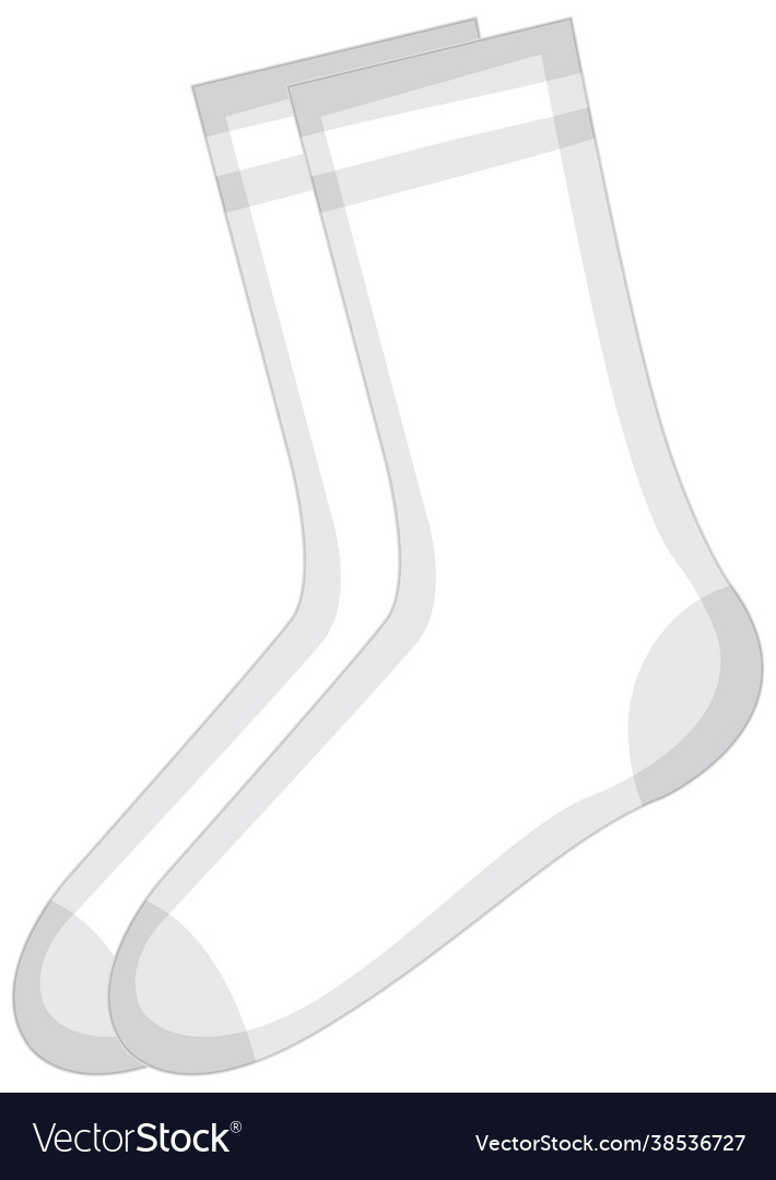 Basic white socks isolated Royalty Free Vector Image