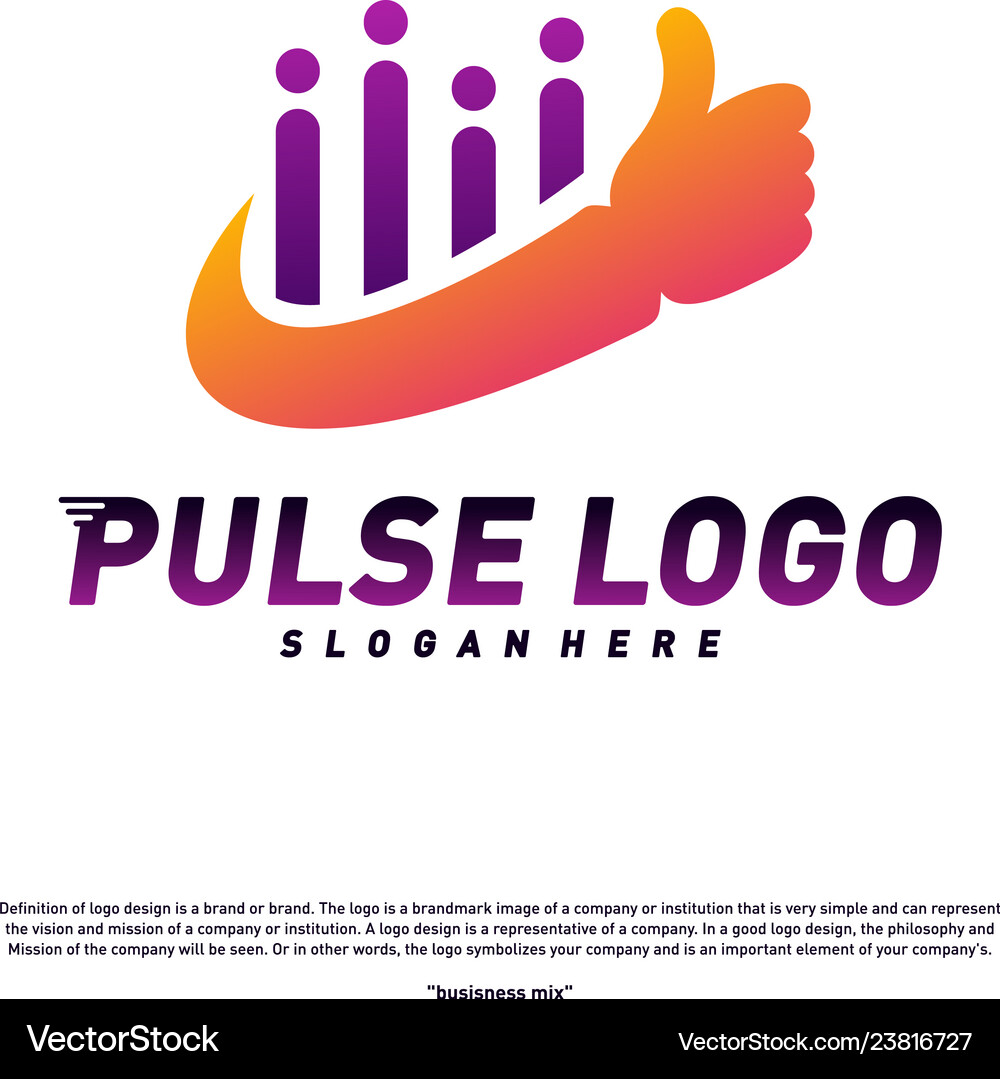 Best pulse logo design concept people beat Vector Image