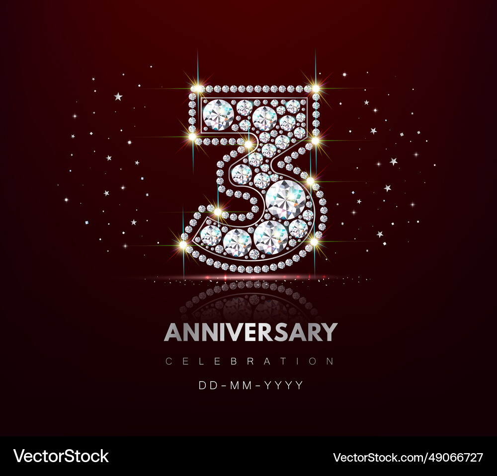 Birthday numbers anniversary three year Royalty Free Vector