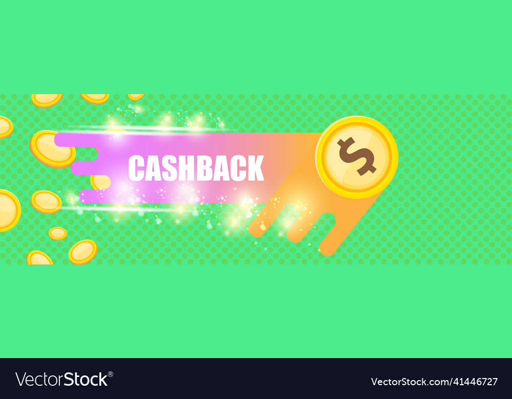 Cash back horizontal banner design template Vector Image