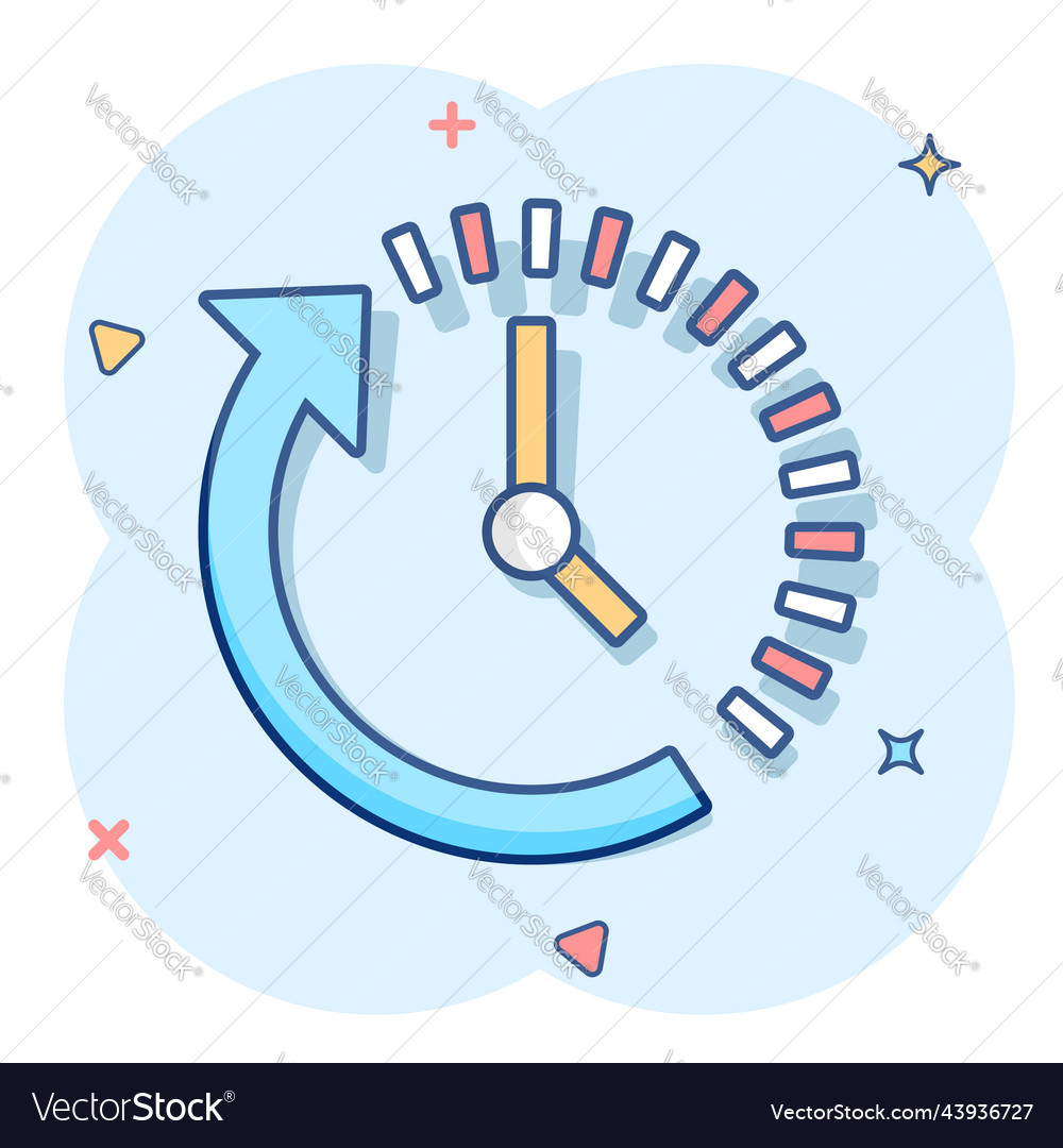 Clock countdown icon in comic style time Vector Image