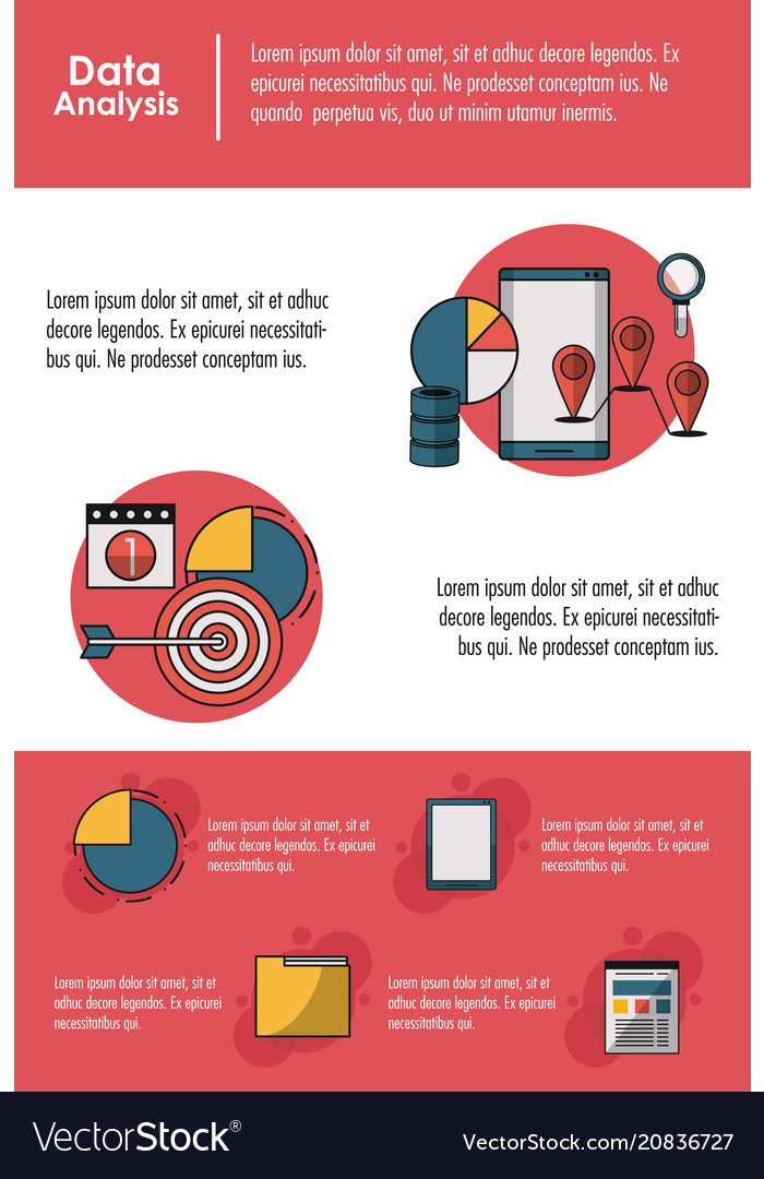 Data analysis infographic Royalty Free Vector Image