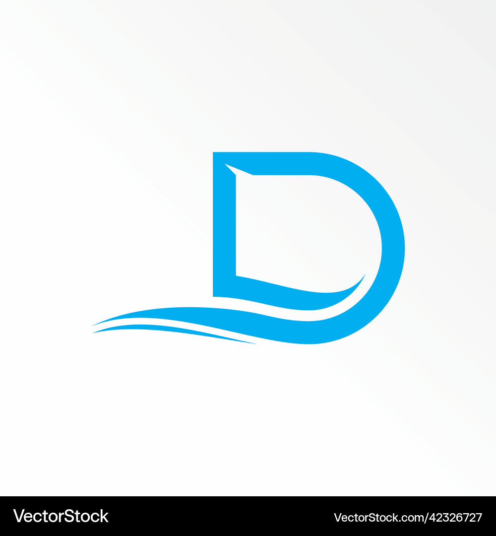 Elegant Wave Letter D Logo Royalty Free Vector Image