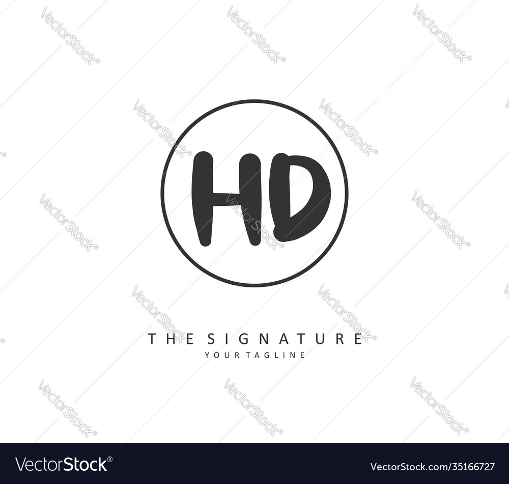 Hd initial letter handwriting and signature logo Vector Image