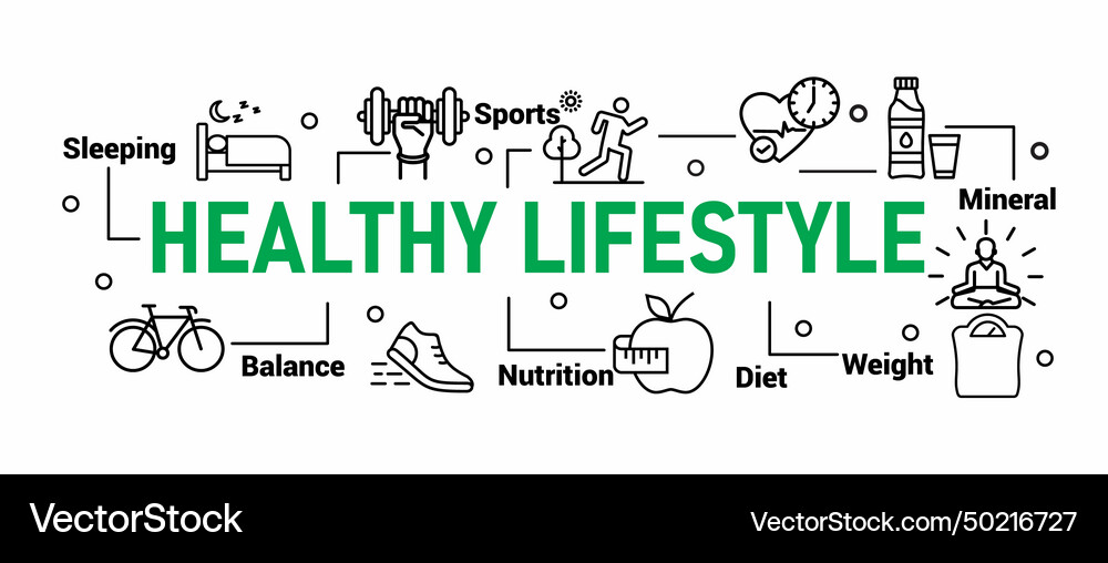 Healthy lifestyle Royalty Free Vector Image - VectorStock