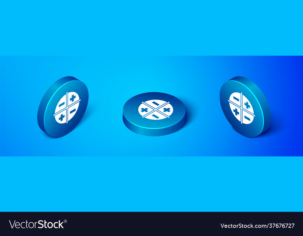 Isometric Xyz Coordinate System Icon Isolated Vector Image