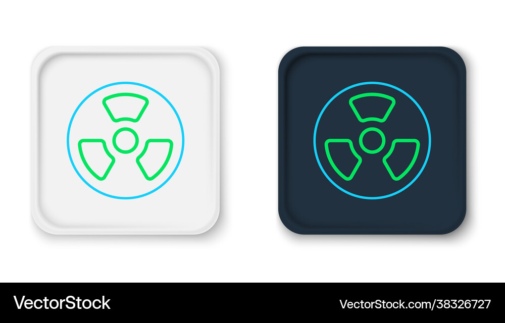 Line radioactive icon isolated on white background
