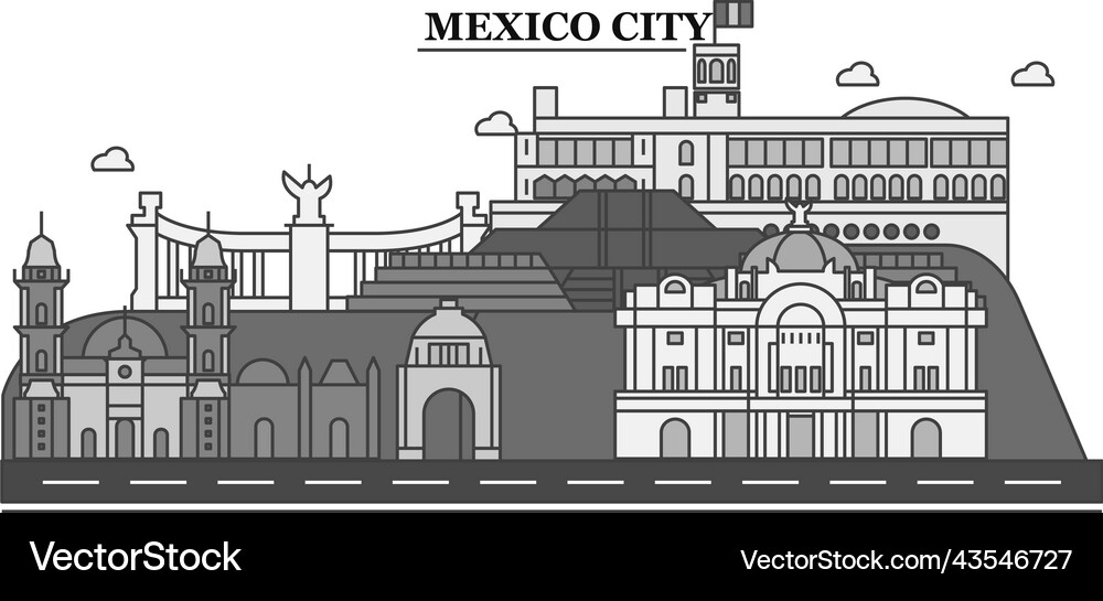 Mexico city skyline isolated Royalty Free Vector Image