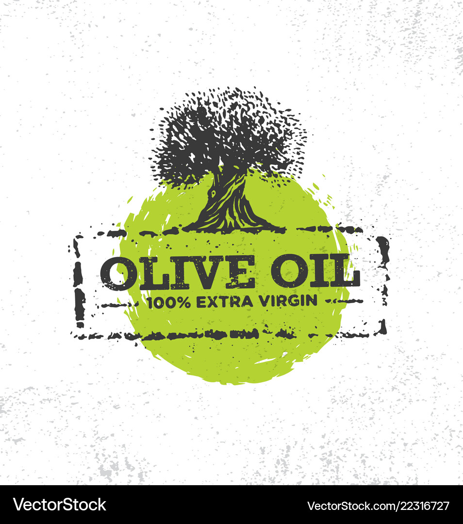 Organic raw olive oil creative design Royalty Free Vector