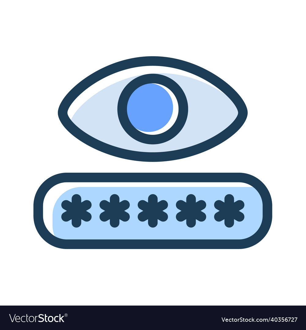 Password entry with hidden input single isolated Vector Image