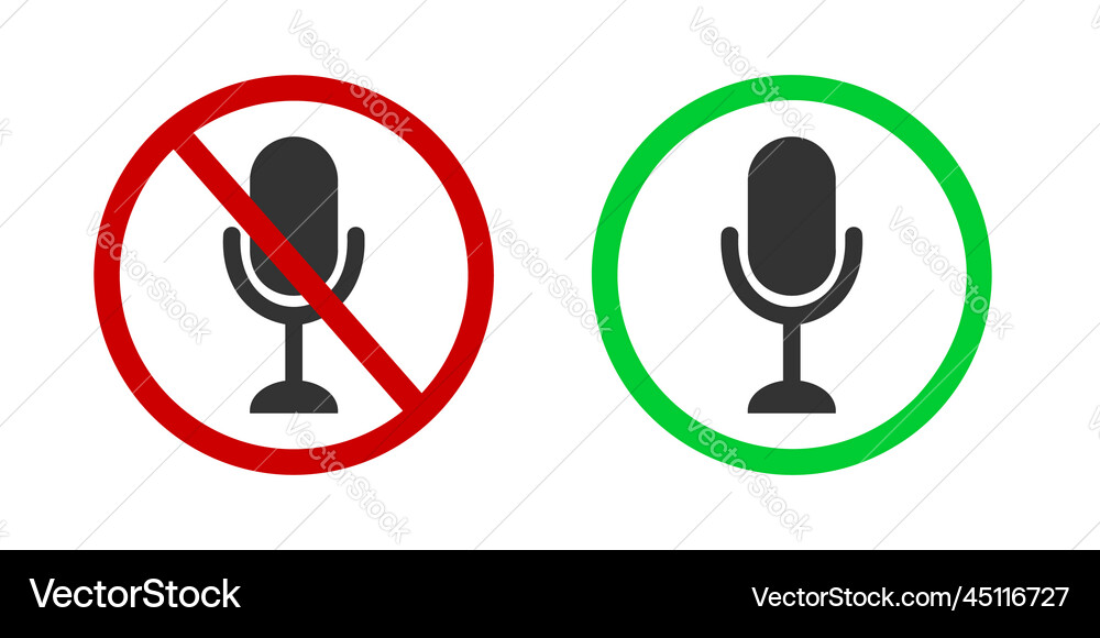 Record disabled and enabled pictograms sound off Vector Image