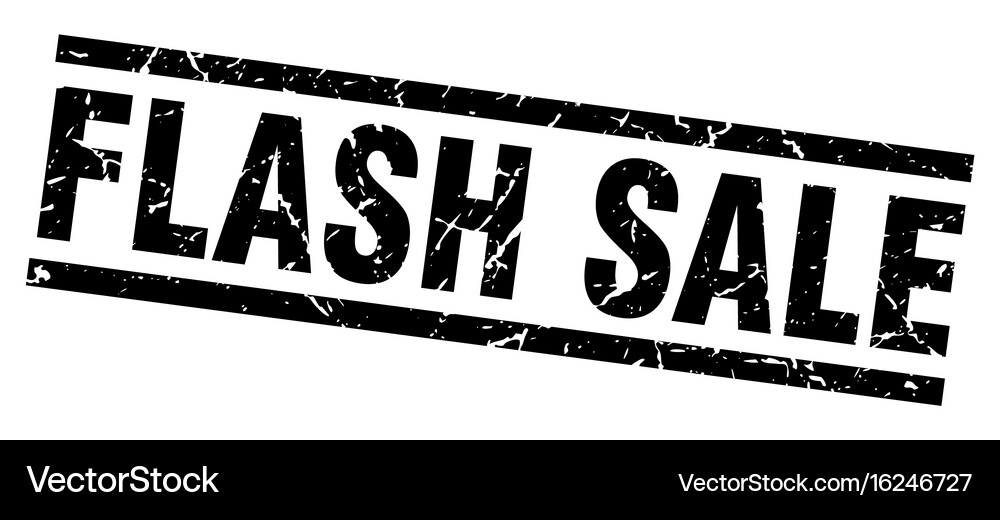Square grunge black flash sale stamp Royalty Free Vector