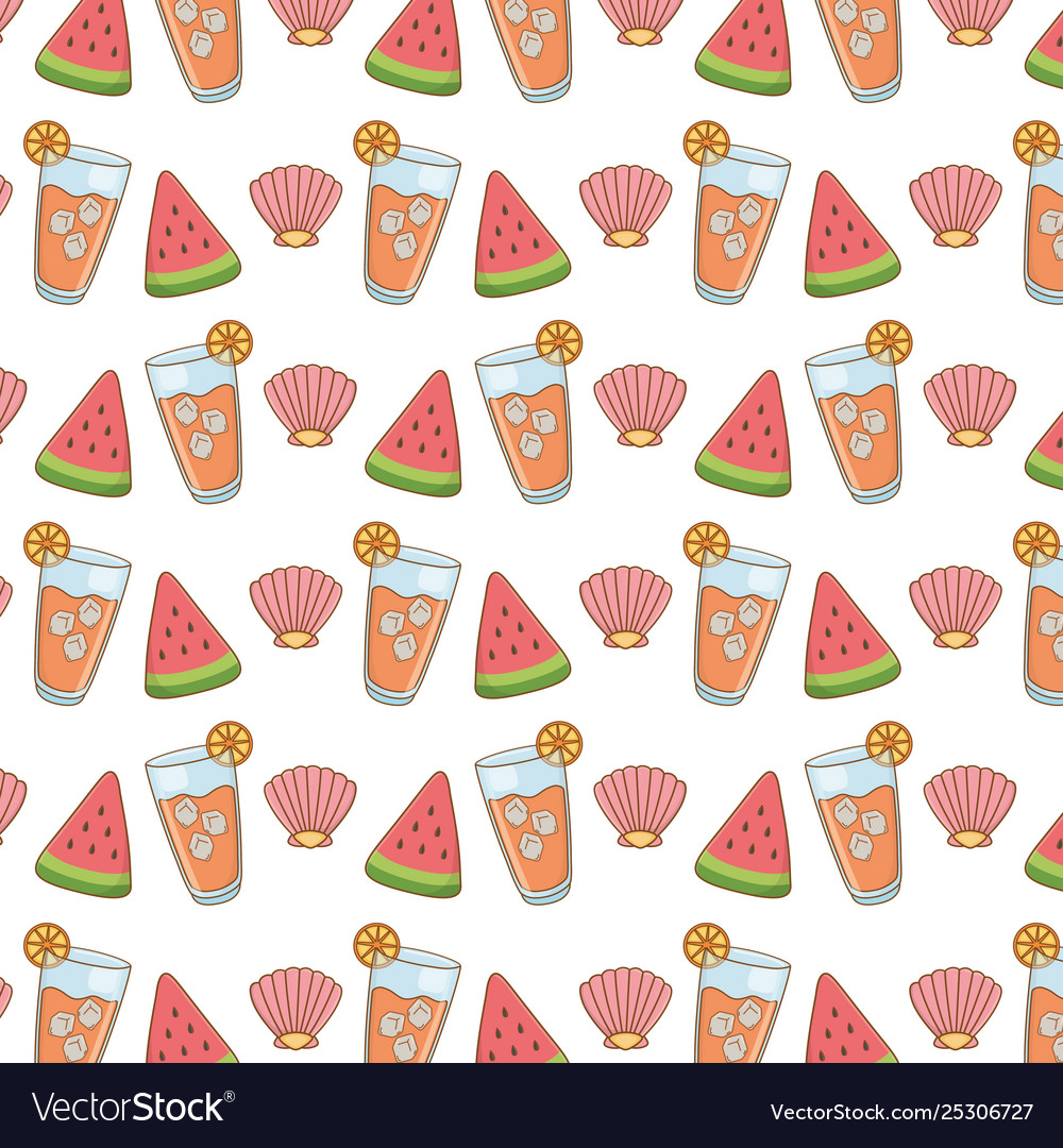 Summer time pattern Royalty Free Vector Image - VectorStock
