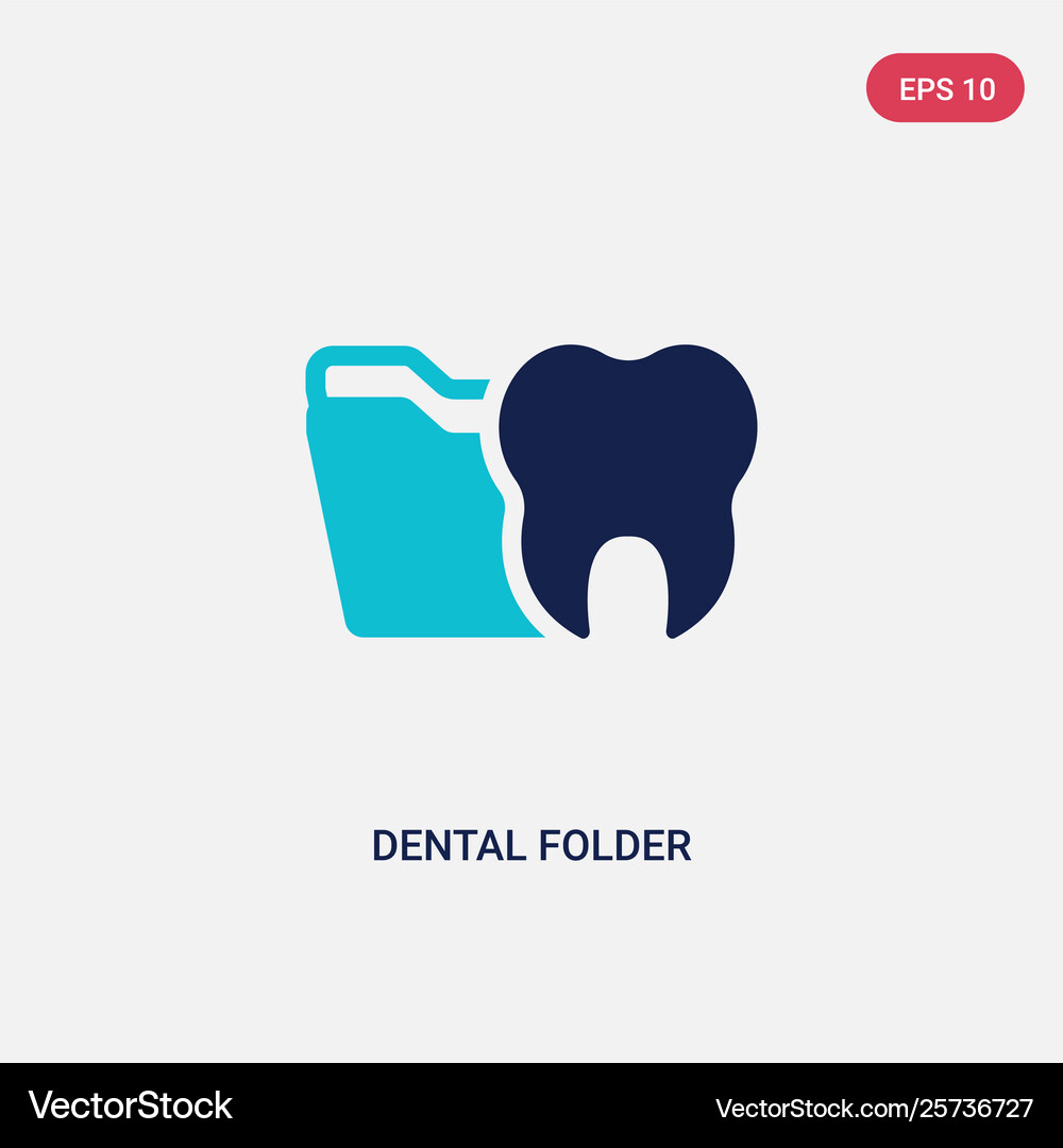 Two color dental folder icon from dentist concept Vector Image