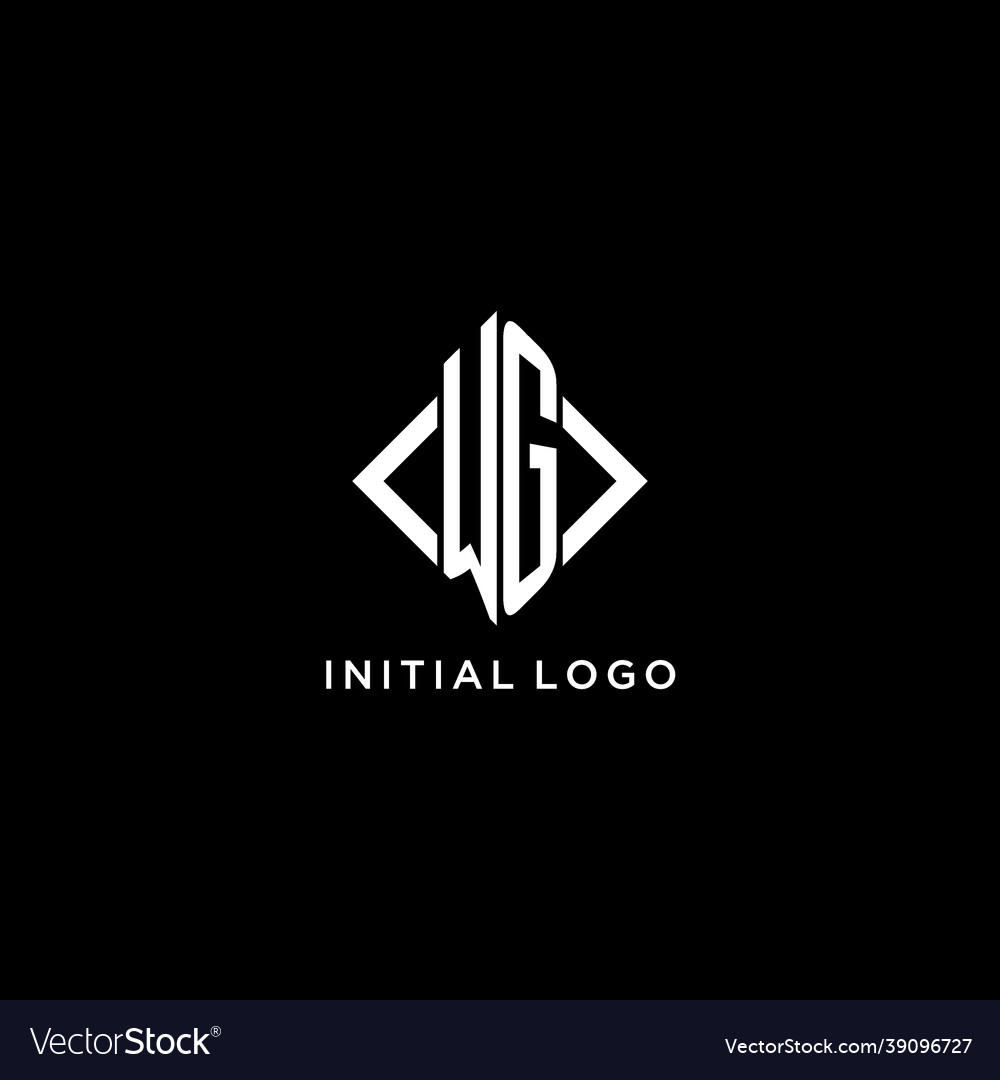 Wg initial monogram with rhombus shape logo design