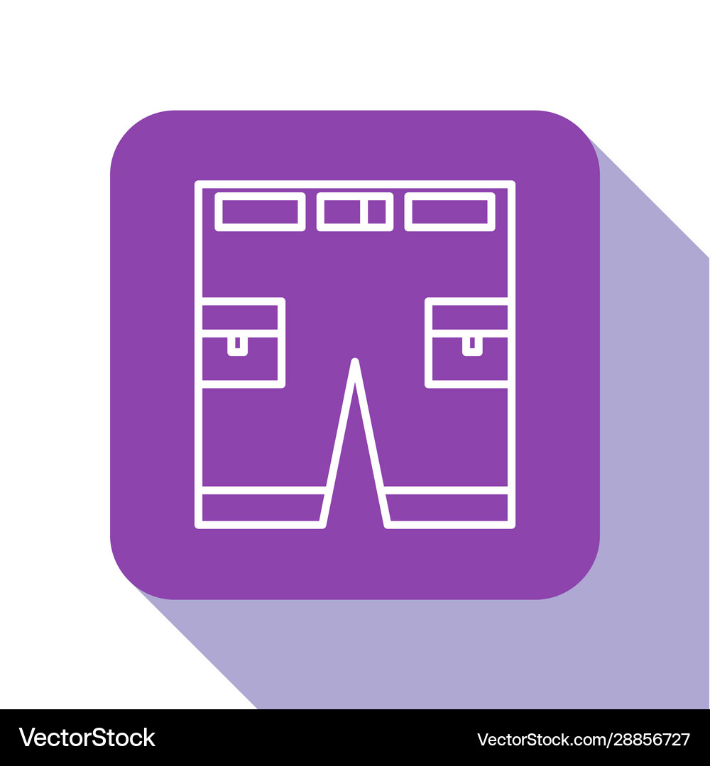 White line short or pants icon isolated on Vector Image