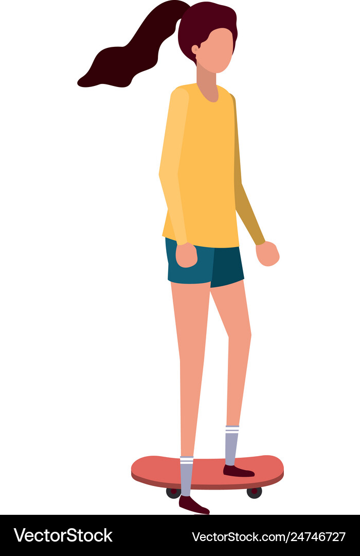 Young woman standing avatar character Royalty Free Vector
