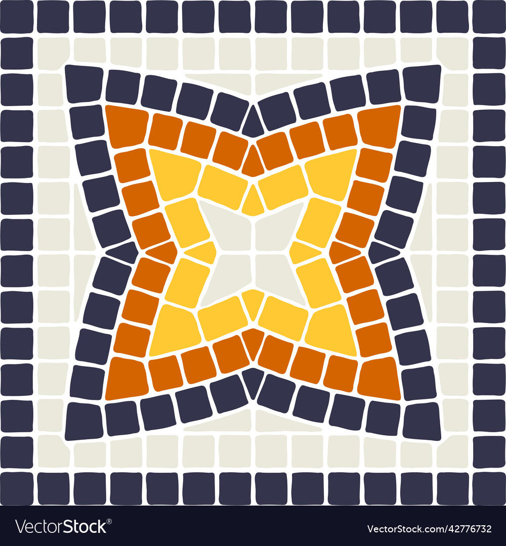 Ancient mosaic tile pattern decorative antique Vector Image