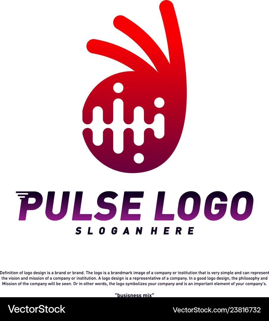 Best pulse logo design concept people beat Vector Image