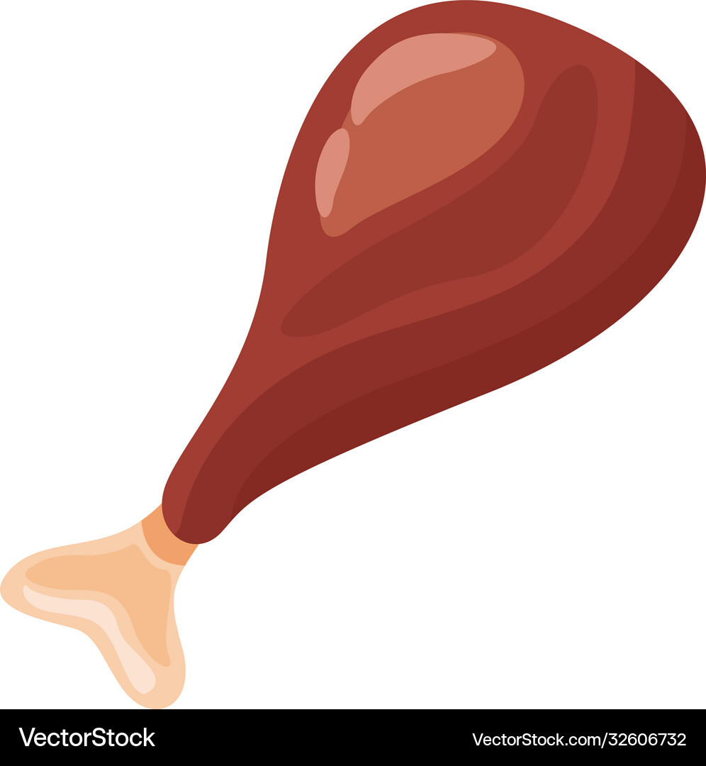Chicken leg detailed style icon Royalty Free Vector Image