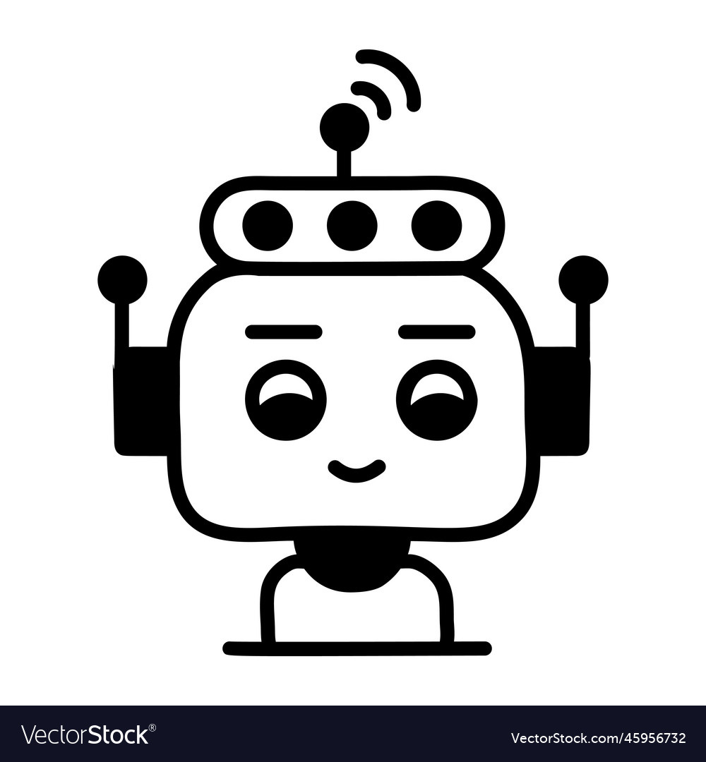 Cute robot Royalty Free Vector Image - VectorStock