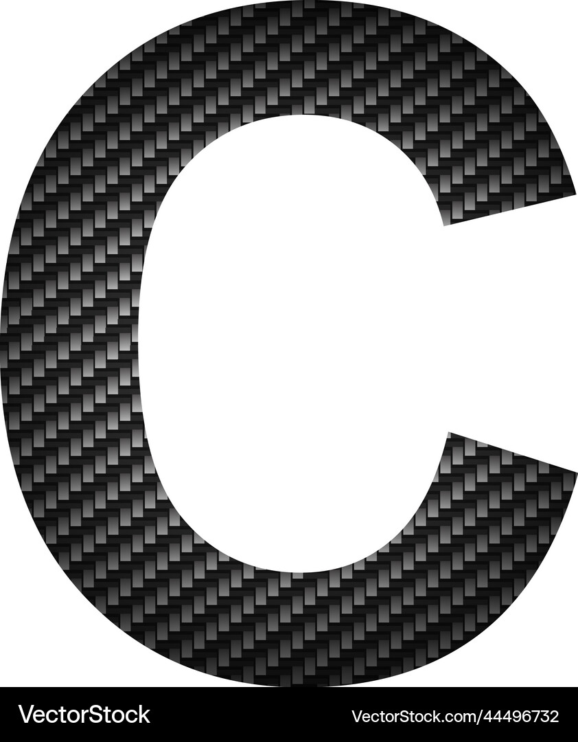 English alphabet letter c carbon dark texture Vector Image