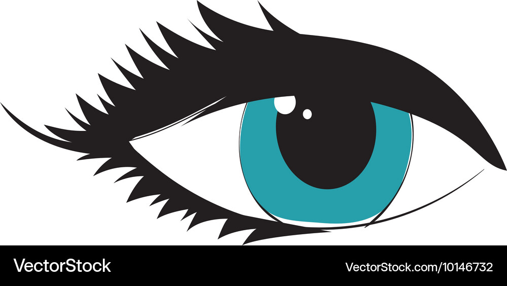Female blue eye look icon graphic Royalty Free Vector Image