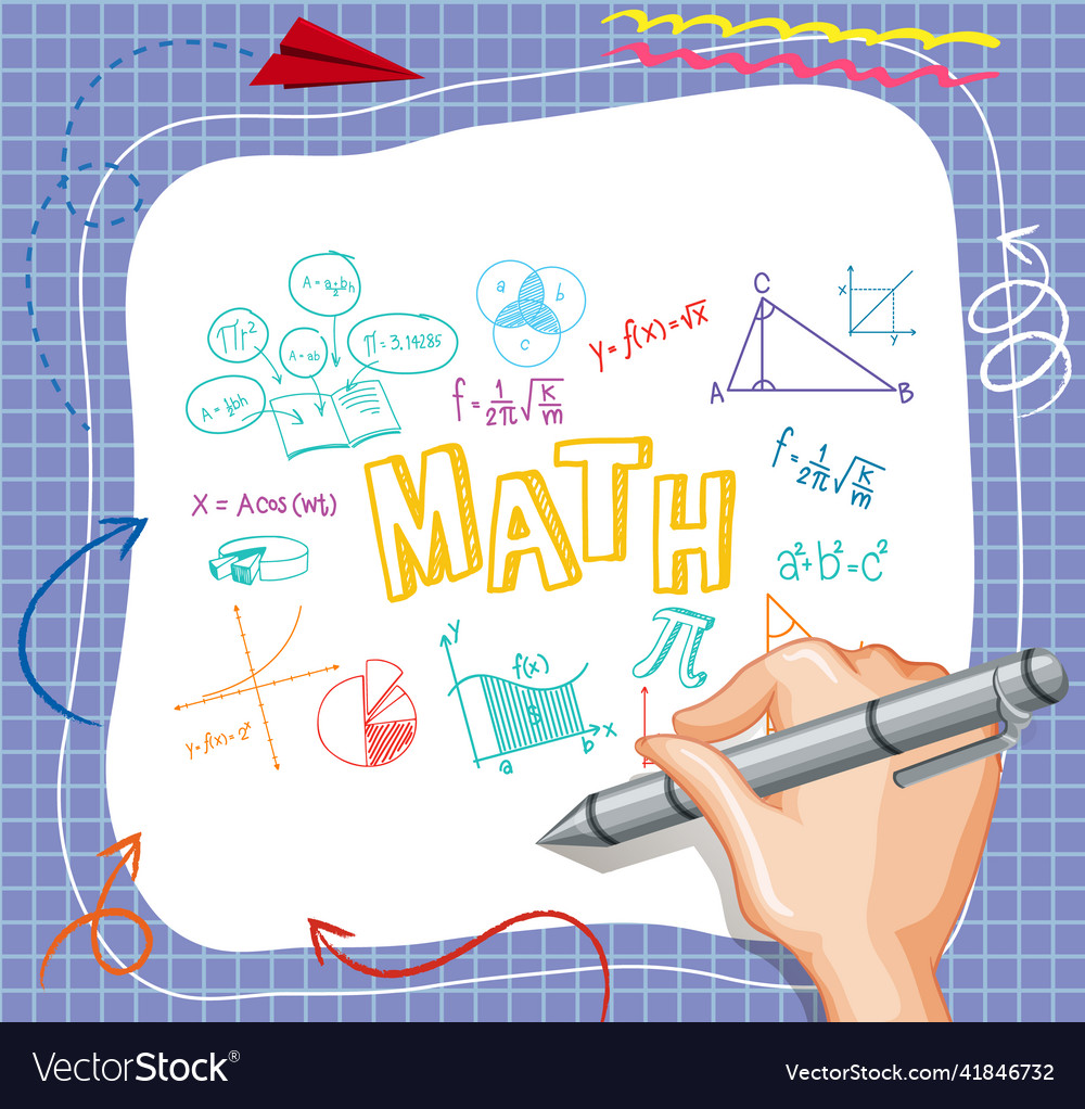 Hand writing math formula on paper note Royalty Free Vector