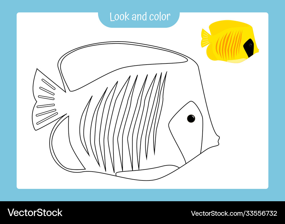 Look and color coloring page outline Royalty Free Vector