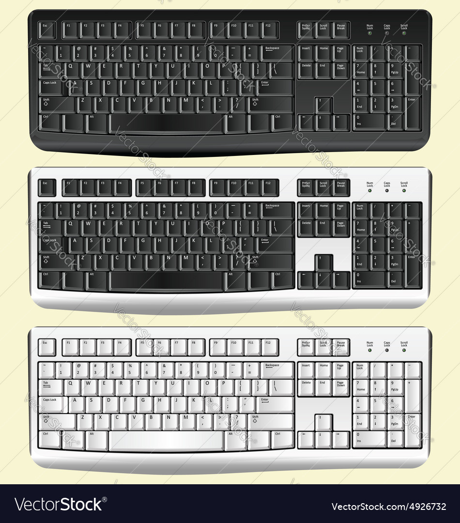 Realistic keyboard Royalty Free Vector Image - VectorStock