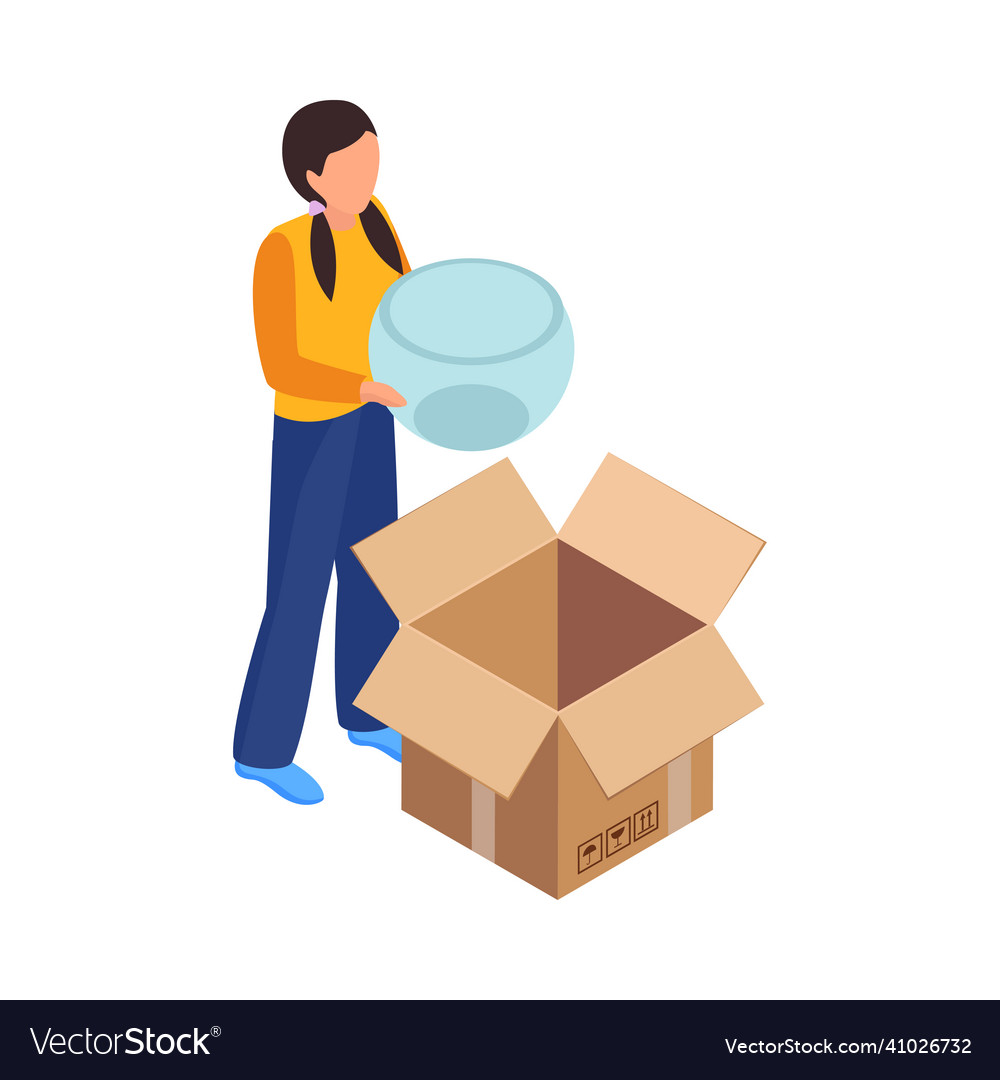Relocation isometric icon Royalty Free Vector Image