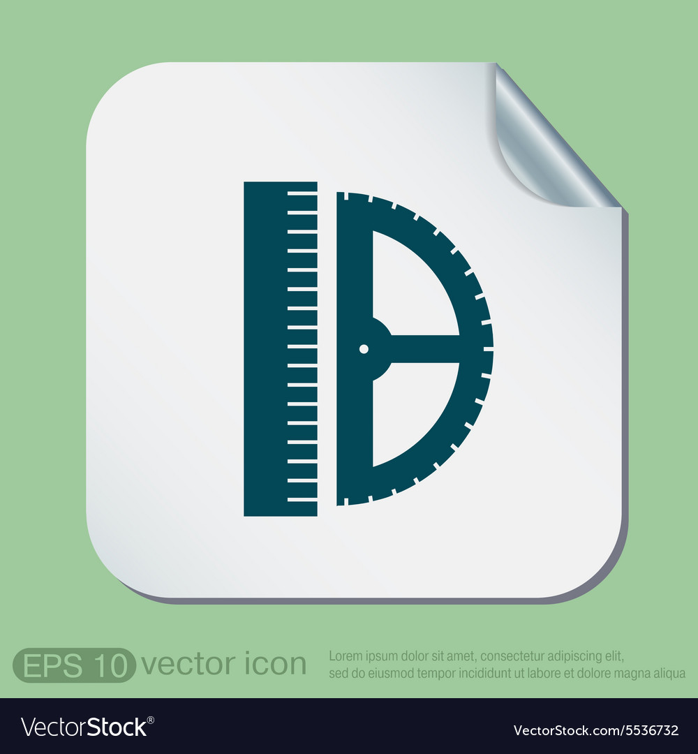 Ruler and protractor characters geometry Vector Image