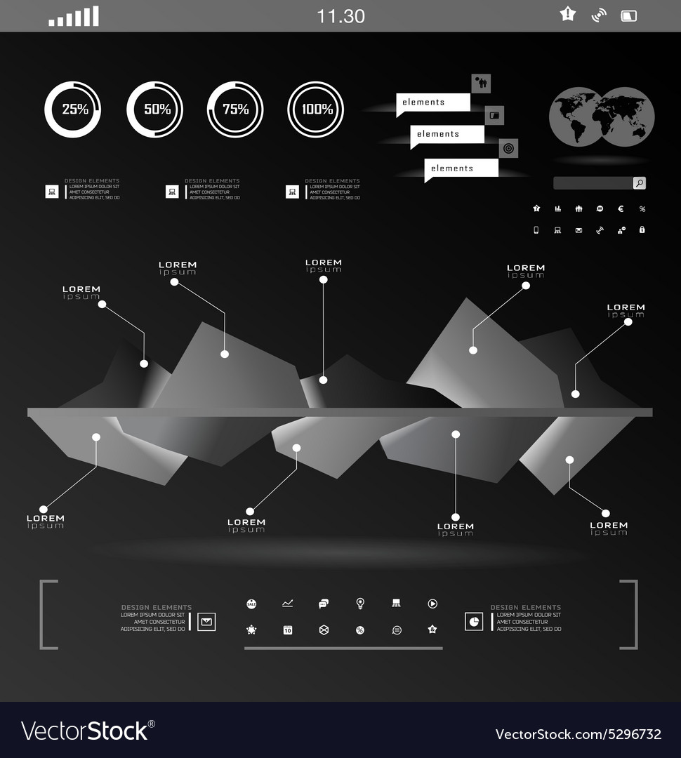 Set elements of infographics Royalty Free Vector Image