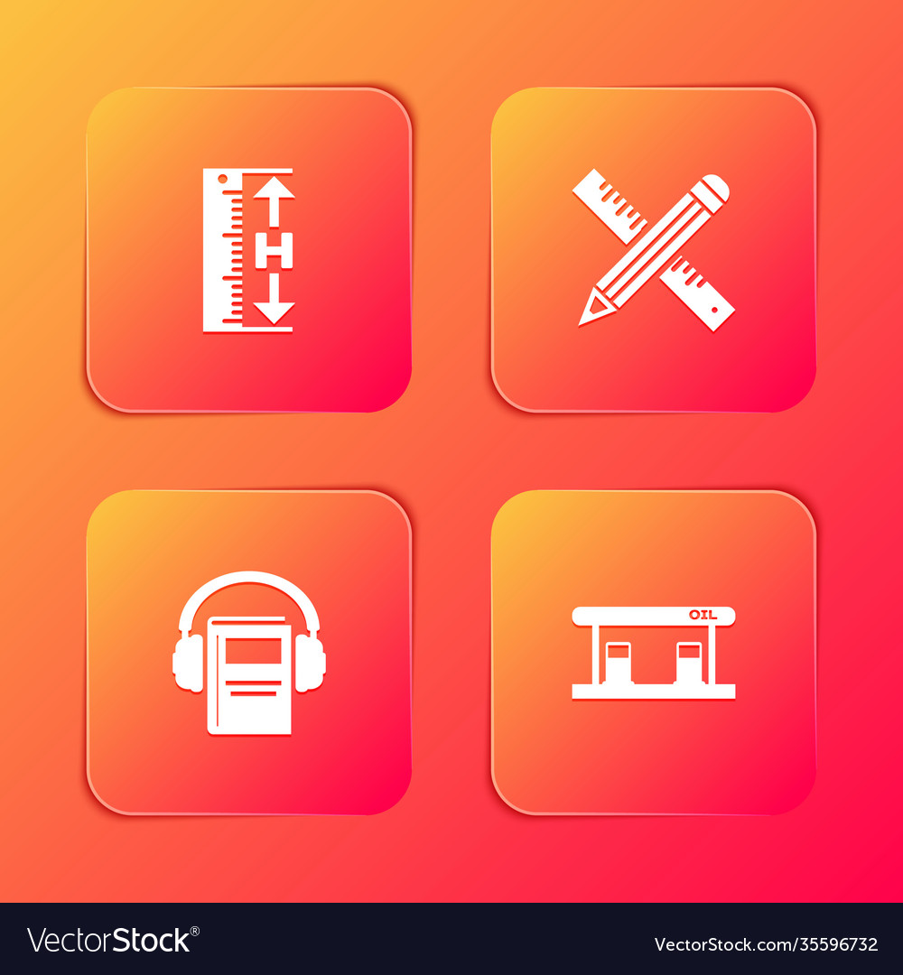 Set measuring height and length crossed ruler Vector Image Set measuring height and length crossed ruler Vector Image