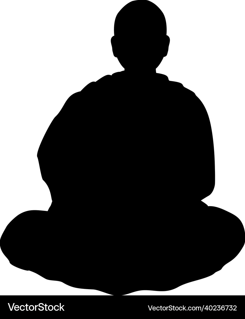 Monk Meditating Silhouette
