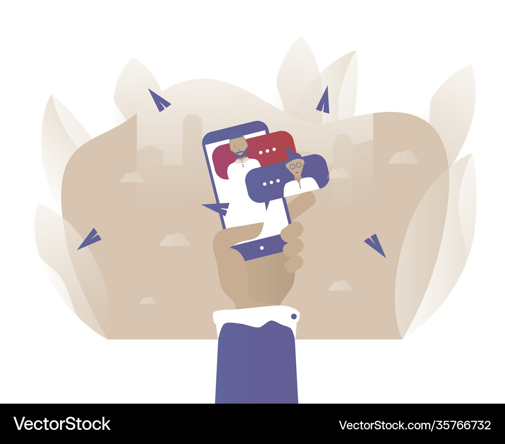 Social media people are sending messages Vector Image