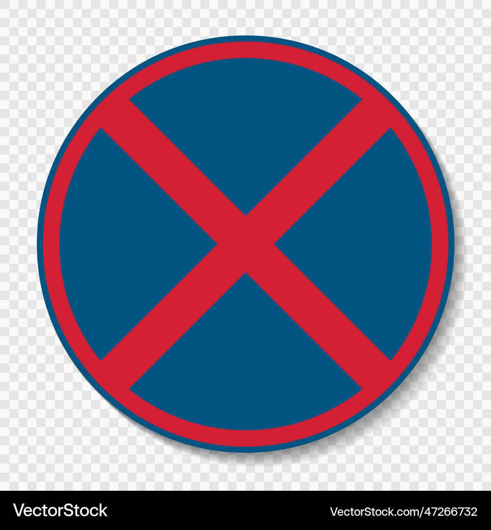 Symbol no standing and parking sign Royalty Free Vector