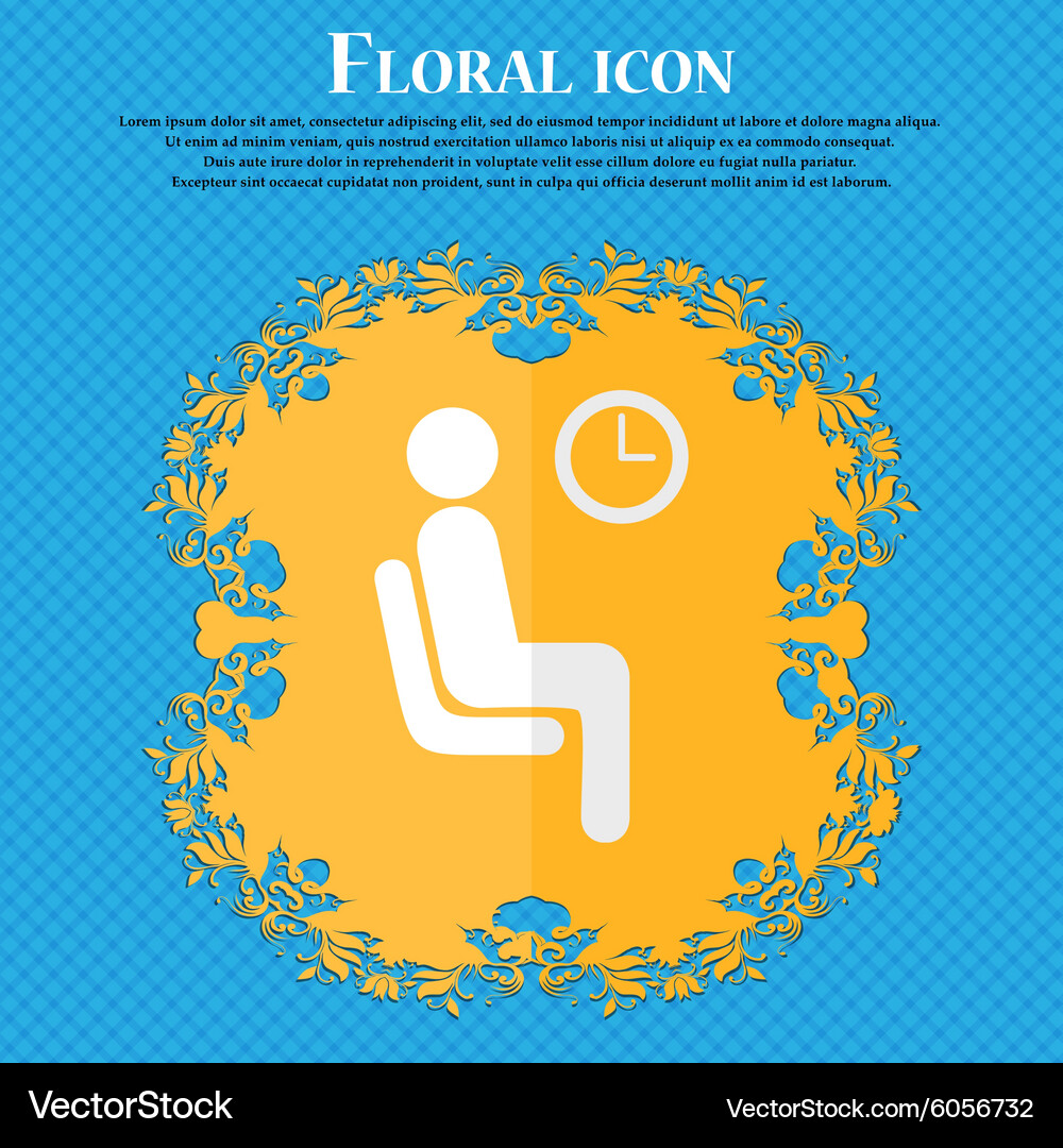 Waiting floral flat design on a blue abstract Vector Image