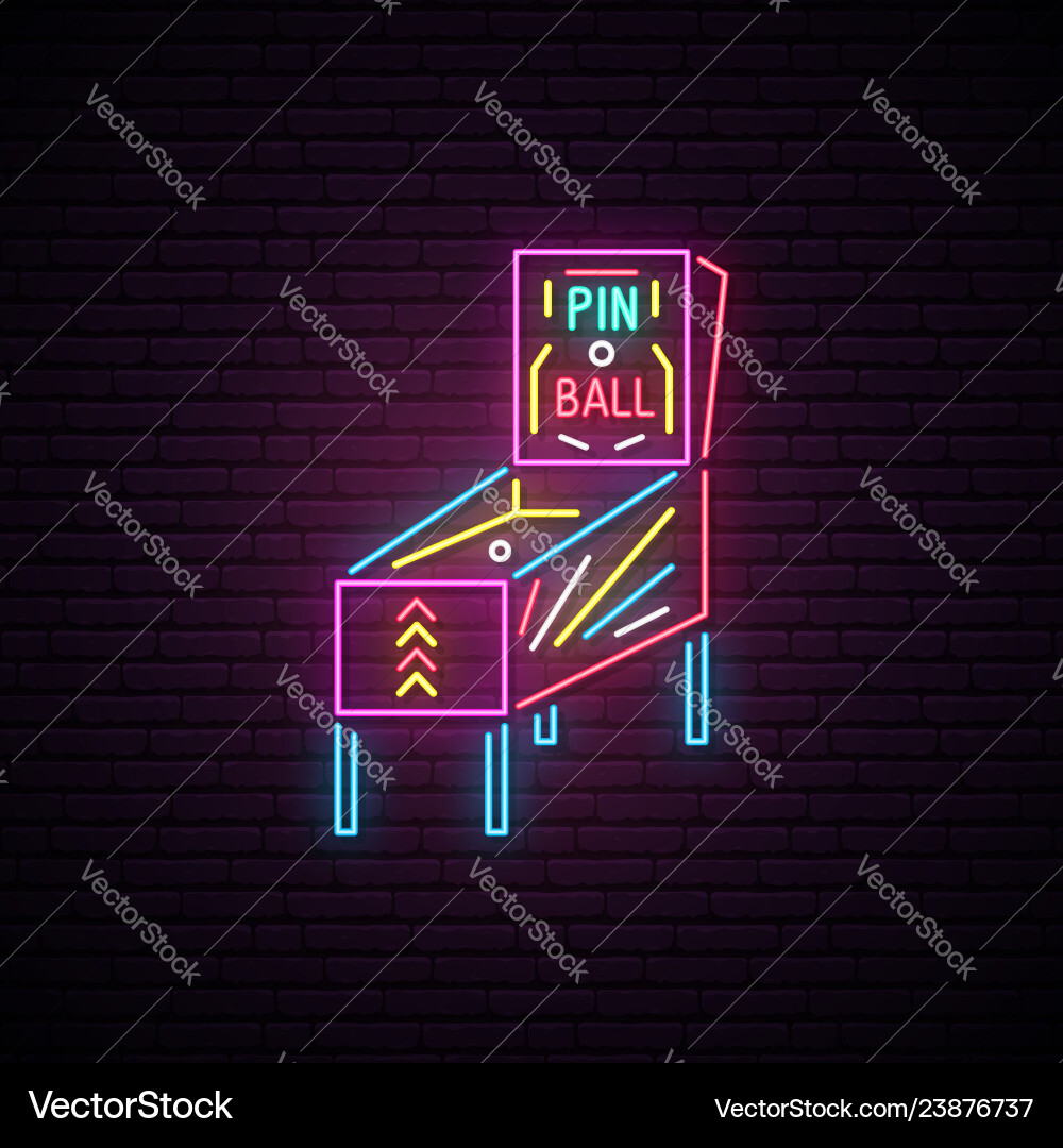 Arcade game machine neon sign advertising design Vector Image