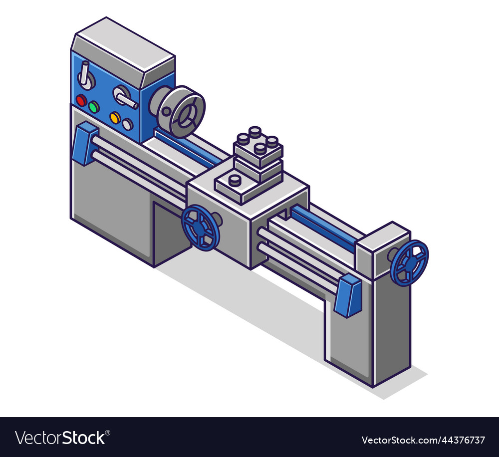 Flat isometric concept high technology of cnc Vector Image