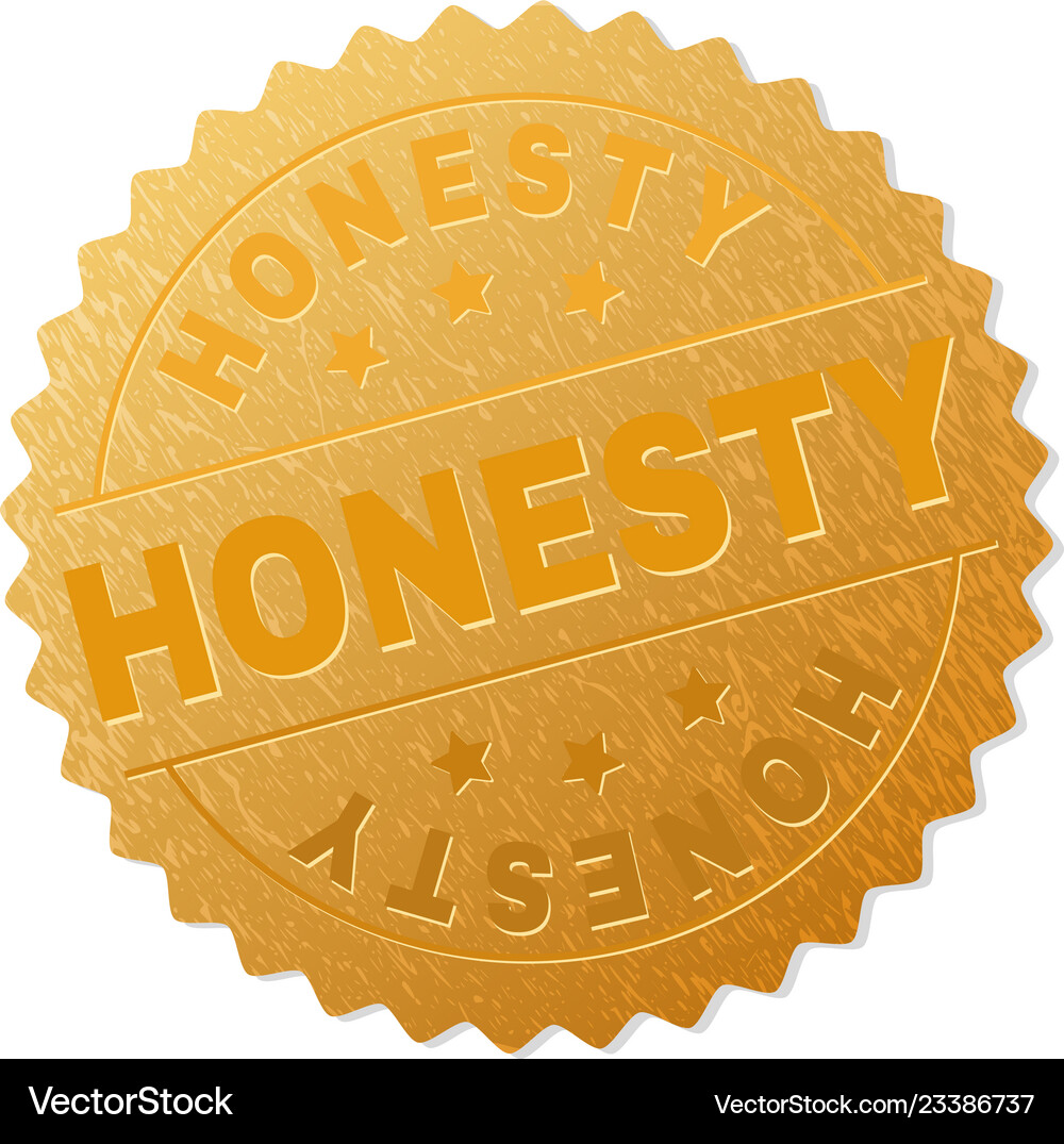Golden honesty award stamp Royalty Free Vector Image