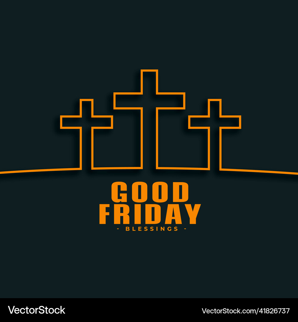 Line style good friday event card design Vector Image