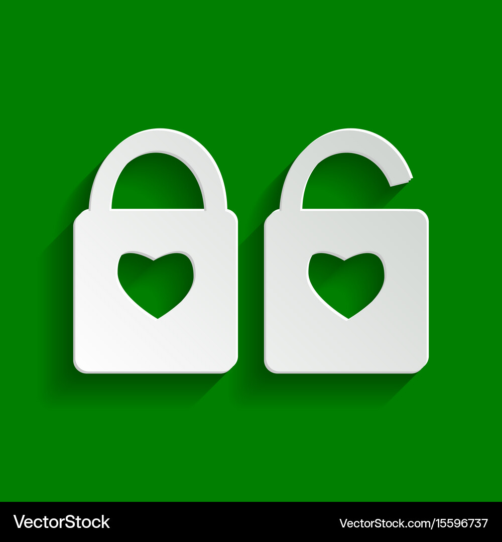 Lock sign with heart shape a simple silhouette Vector Image
