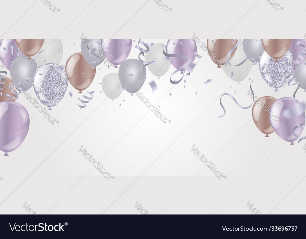 Luxury party balloons confetti and gift boxes Vector Image